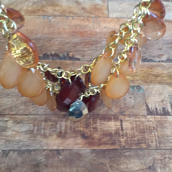 Jewelry | Gold Double Strand Brown Tan Bead Necklace | Poshmark